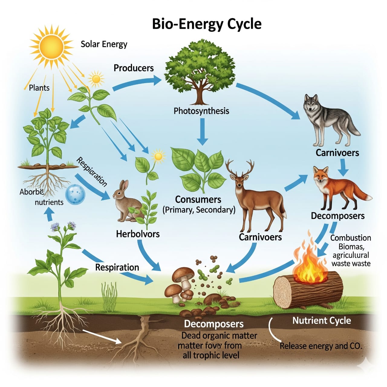 25. Bio-energy Cycle (जैव ऊर्जा चक्र) - Unique Geography Notes हिंदी में